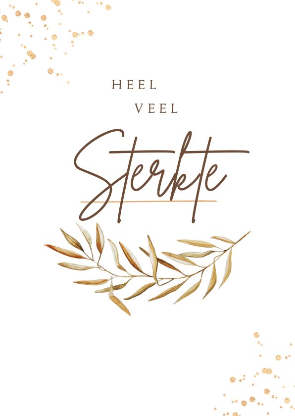Sterkte kaart gedroogd takje stijlvol | Kaartje2go