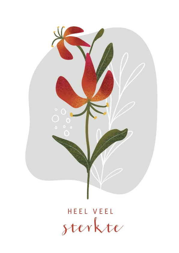 Sterkte kaart met Gloriosa bloem | Kaartje2go