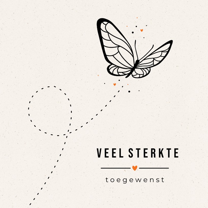 Sterkte kaart met vlinder- Nationaal MS Fonds | Kaartje2go