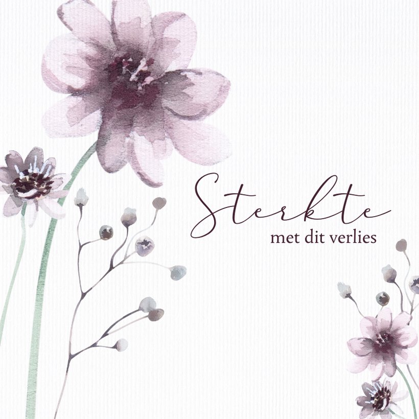 Sterkte kaart- paarse bloemen sterkte met dit | Kaartje2go
