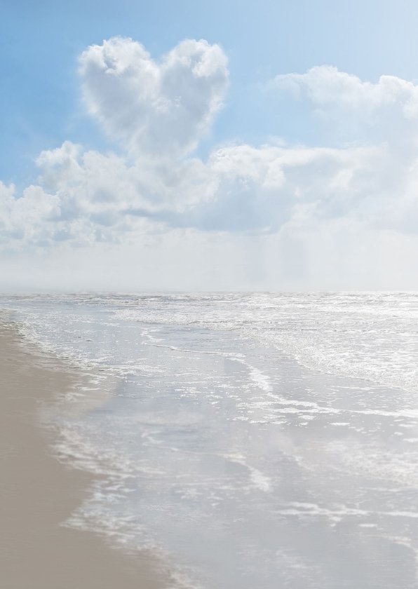 Sterkte kaart zee met hart wolk | Kaartje2go