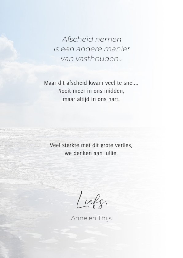 Sterkte kaart zee met hart wolk | Kaartje2go