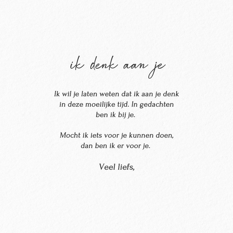 Sterkte kaartje ik denk aan je met blauw | Kaartje2go