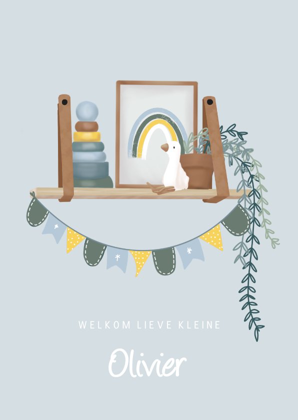 Stijlvol felicitatiekaartje met wandplank | Kaartje2go