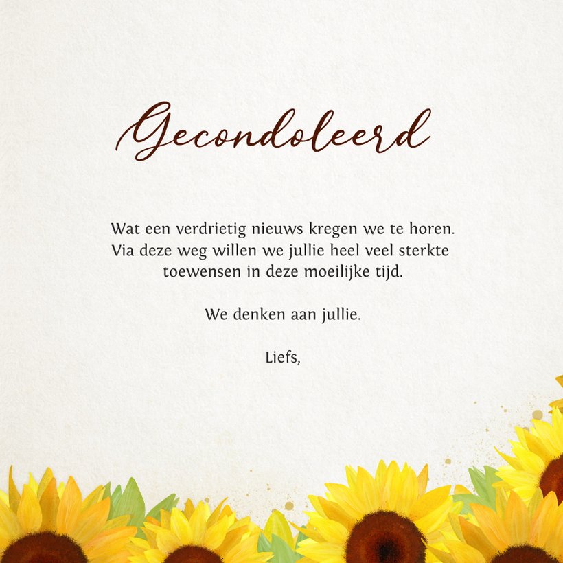 Stijlvolle condoleancekaart en een | Kaartje2go