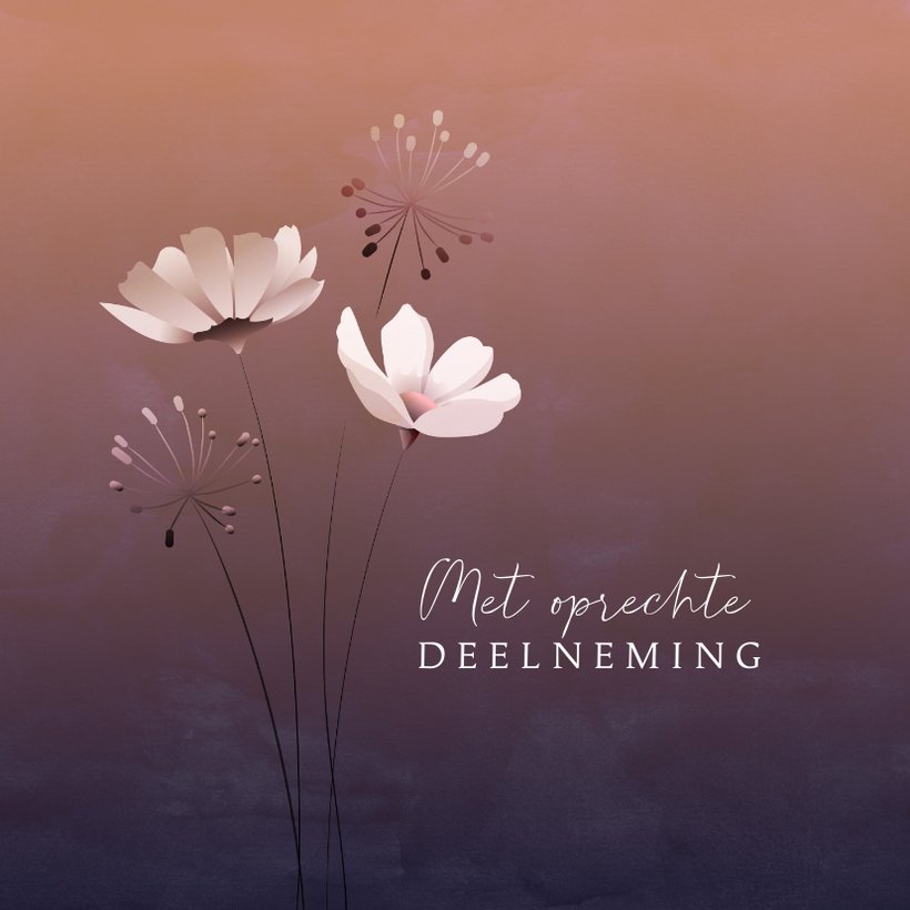 Stijlvolle condoleancekaart met mooie | Kaartje2go