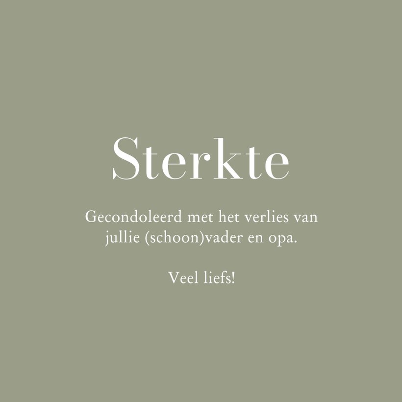 Stijlvolle condoleancekaart sterkte boeket | Kaartje2go