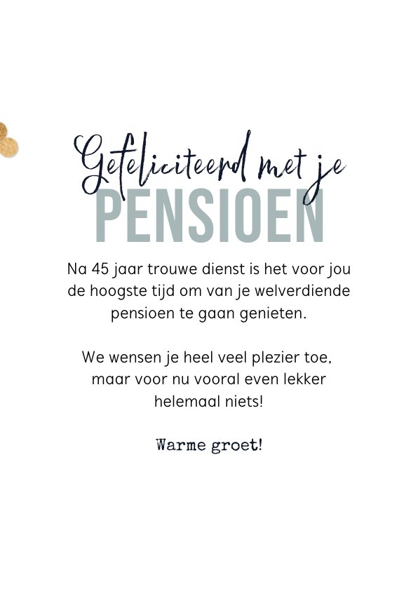 Stijlvolle fotokaart geniet van je pensioen | Kaartje2go