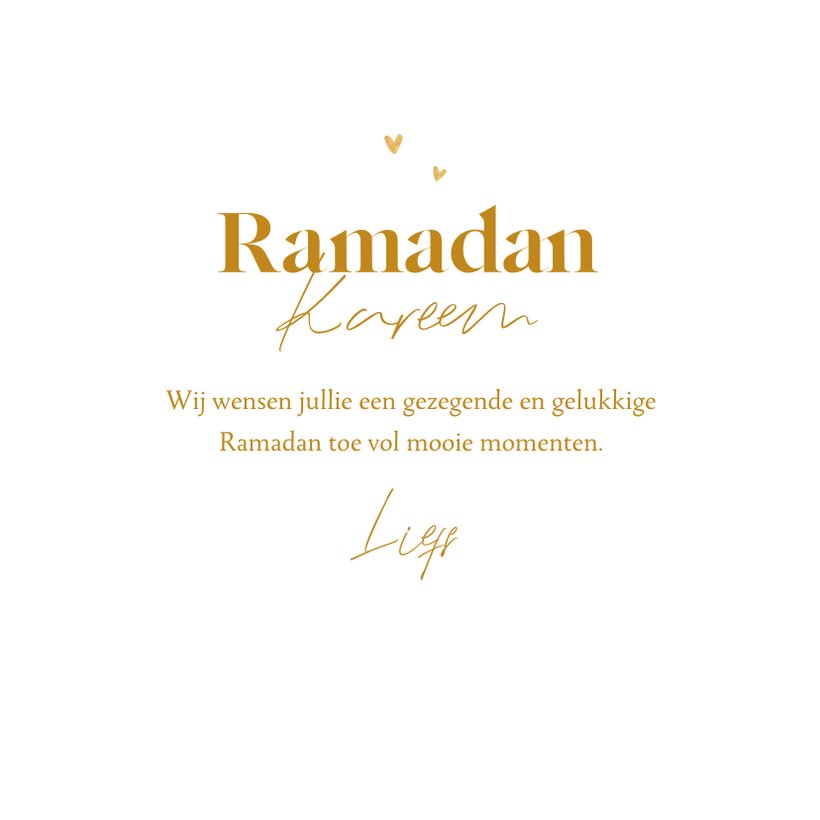 Stijlvolle kaart Ramadan Kareem maan goud | Kaartje2go