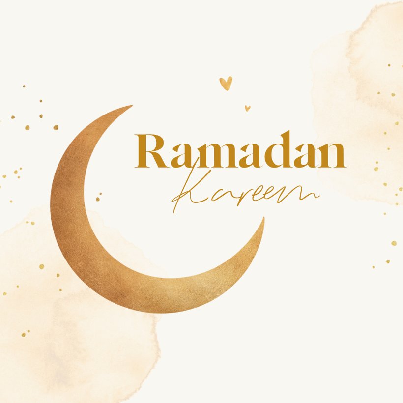 Stijlvolle kaart Ramadan Kareem maan goud | Kaartje2go