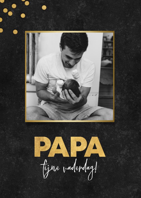 Stijlvolle vaderdag kaart fotocollage, zwart | Kaartje2go