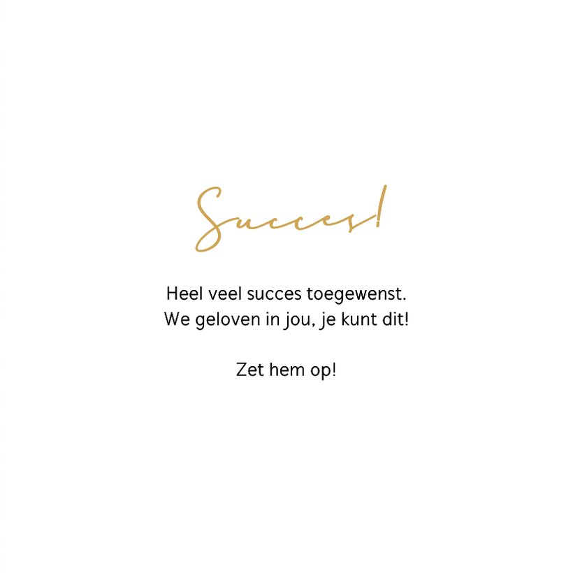 Succes wenskaart Good Luck teksten | Kaartje2go