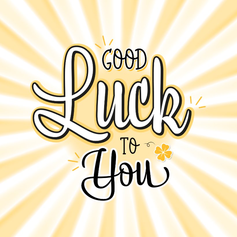 Succeskaart good luck to you handlettering | Kaartje2go