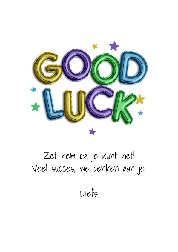 Succeskaart yes you can good luck succes | Kaartje2go