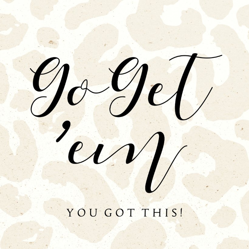Trendy succeskaart Go get'em panterprint | Kaartje2go