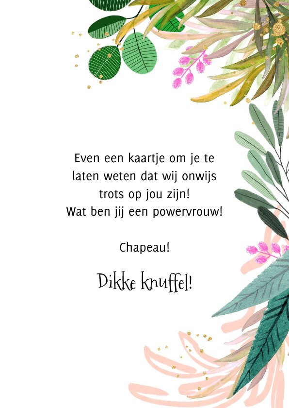 Trendy wenskaart trots op jou botanisch | Kaartje2go