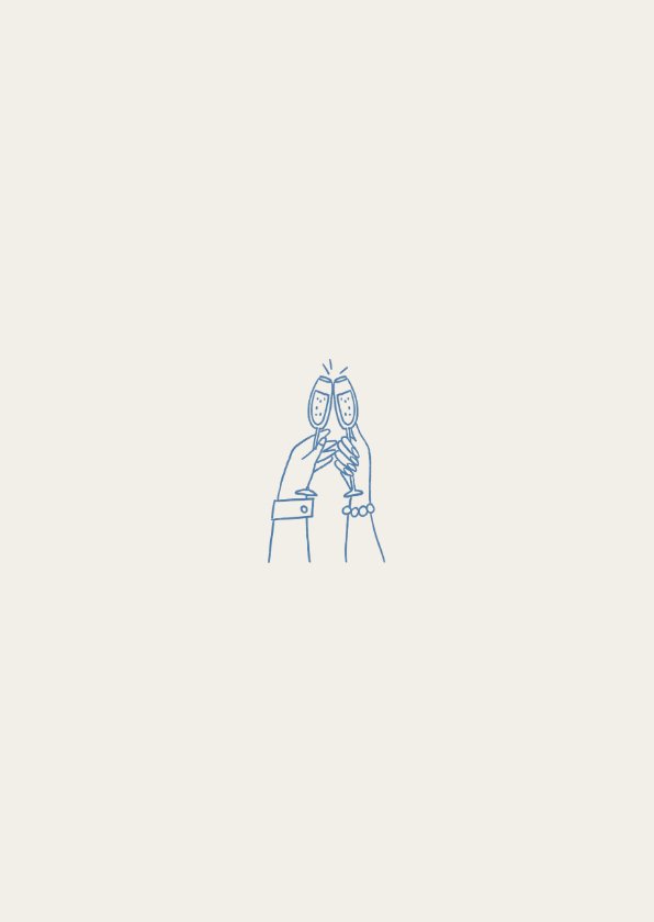 Trouwkaart doodle tekening gedekte diner tafel | Kaartje2go