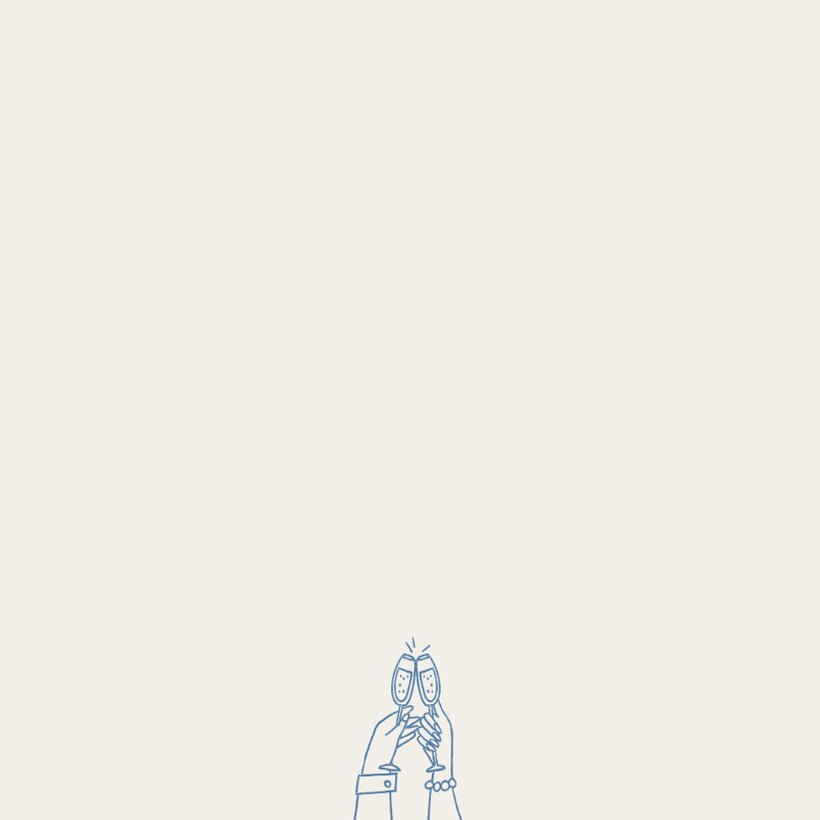 Trouwkaart doodle tekening gedekte tafel diner | Kaartje2go