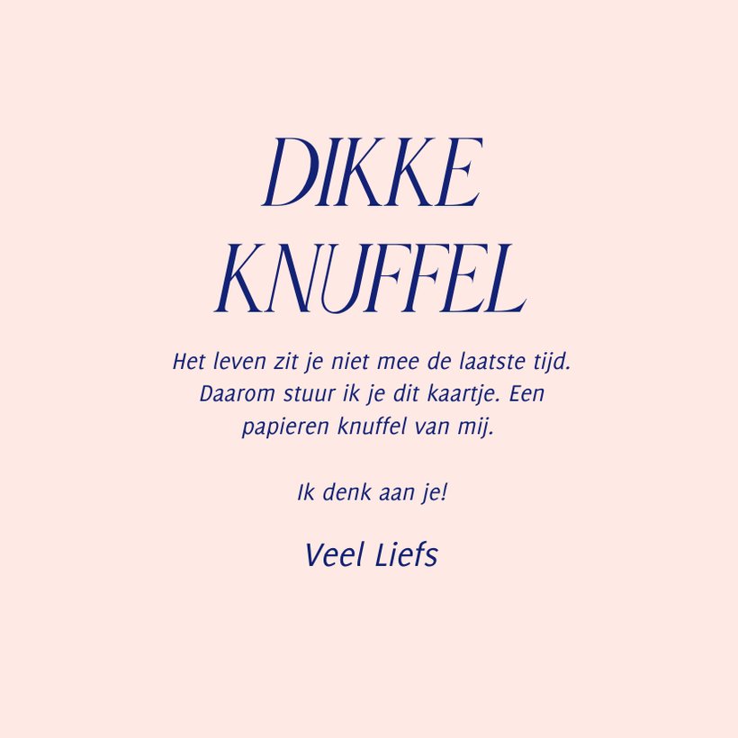 Typografisch sterkte kaartje een dikke knuffel | Kaartje2go