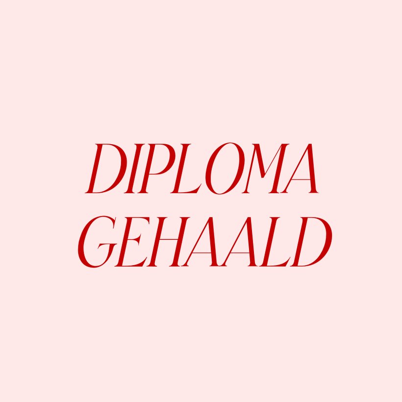 Typografische geslaagdkaart roze lekker bezig | Kaartje2go