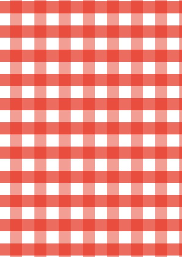 Uitnodiging barbecue rode ruitjes en tekstkader | Kaartje2go