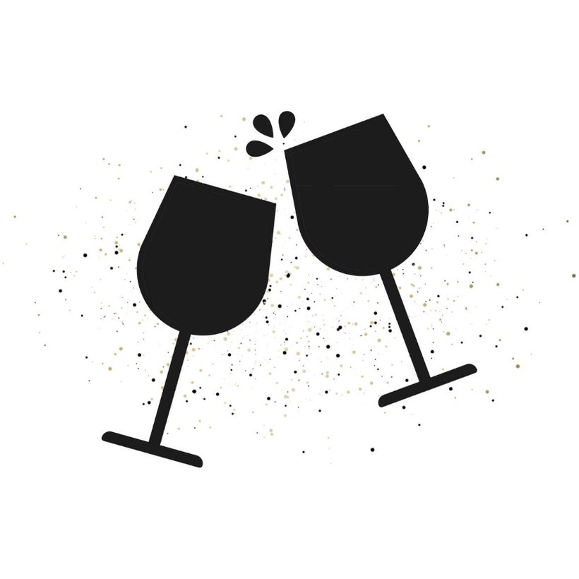Uitnodiging borrel cheers met proostende glazen | Kaartje2go