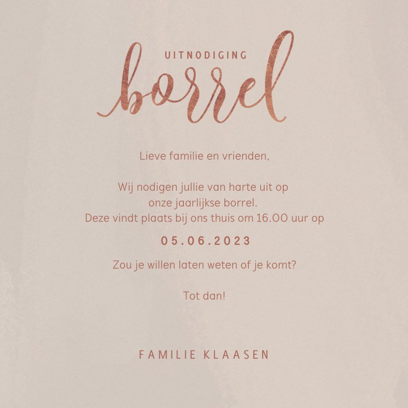 Uitnodiging borrel met twee foto's | Kaartje2go