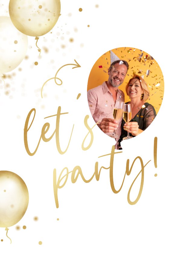 Uitnodiging dubbel feest feestelijk gouden | Kaartje2go