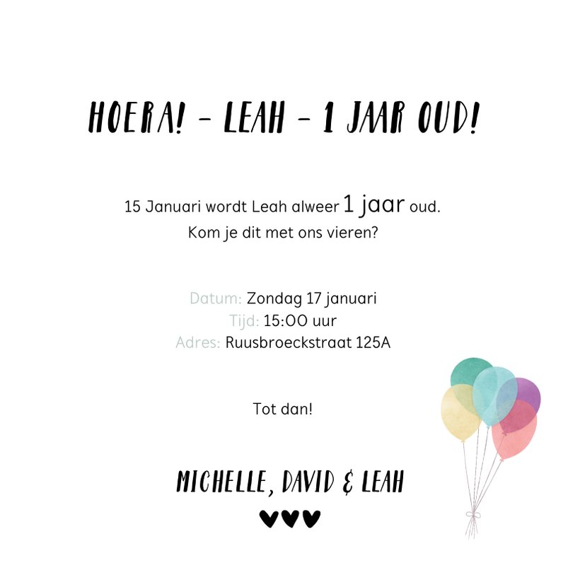 Uitnodiging eerste verjaardag kind- 12 maanden | Kaartje2go