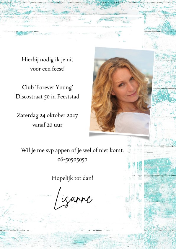 Uitnodiging feest wegwijzer strandstijl | Kaartje2go