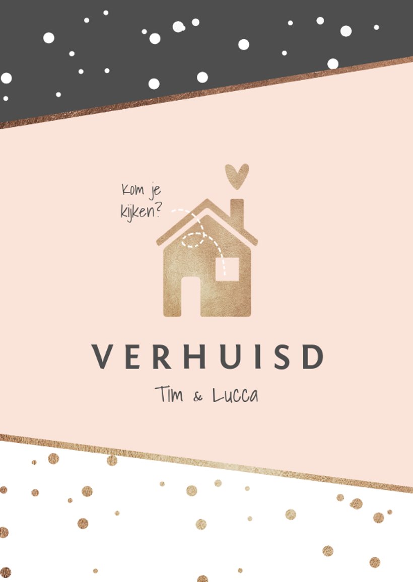 Uitnodiging hip stijlvol housewarming verhuisd | Kaartje2go