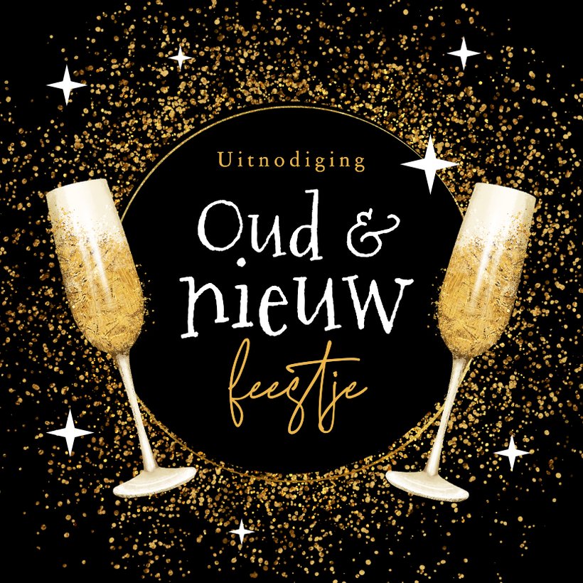 Uitnodiging oudejaarsavond oud en nieuw feestje | Kaartje2go