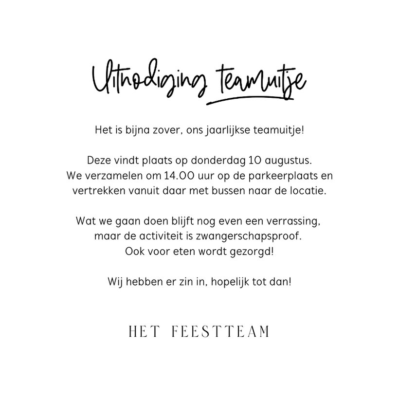 Uitnodiging teamuitje foto kader hand | Kaartje2go