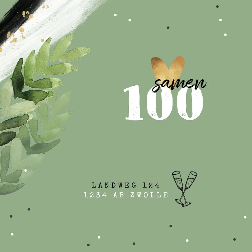 Uitnodiging tuinfeest samen 100 groen foto | Kaartje2go