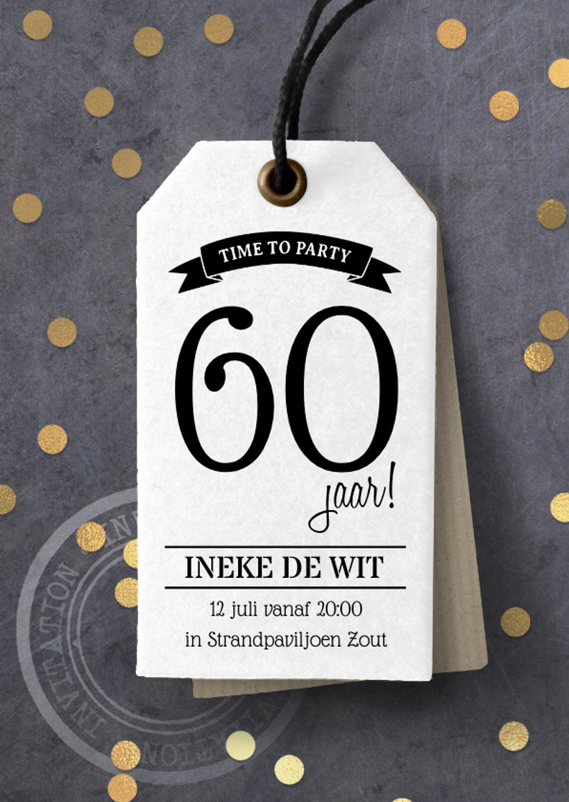 Uitnodiging verjaardagsfeest label | Kaartje2go
