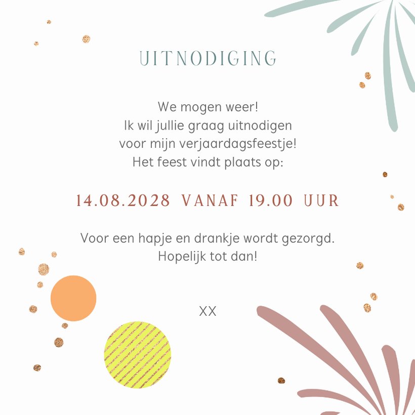 Uitnodigingen Feest- Let's party met bollen en | Kaartje2go