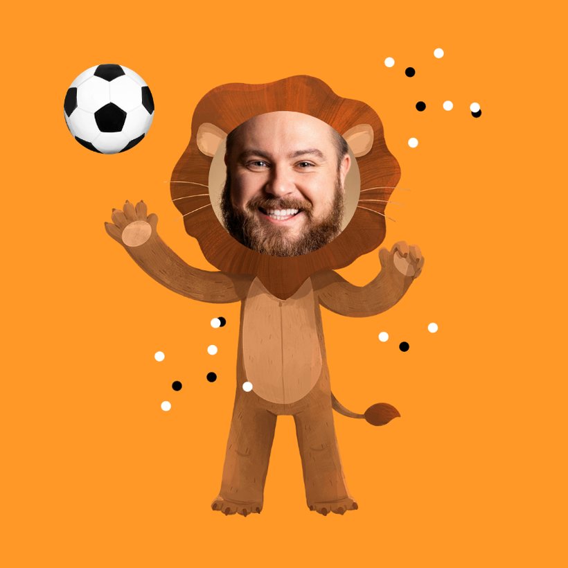 Vaderdagkaart EK voetbal leeuwen juichen | Kaartje2go