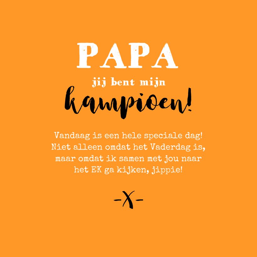Vaderdagkaart EK voetbal leeuwen juichen | Kaartje2go