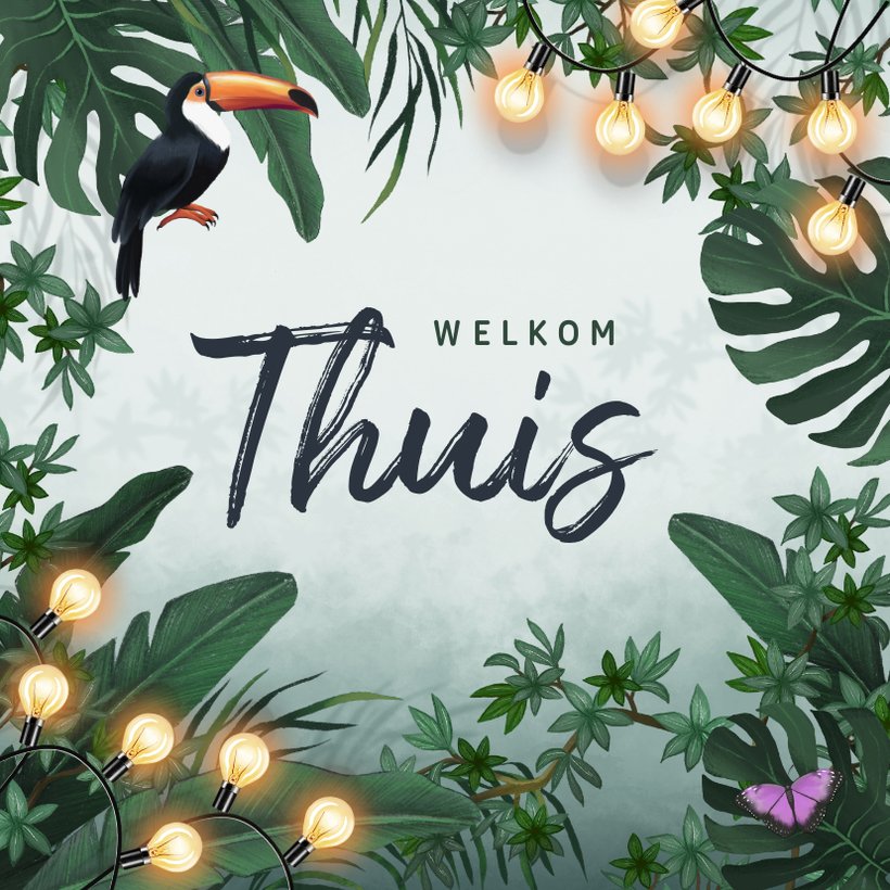 Vakantiekaart jungle welkom thuis | Kaartje2go