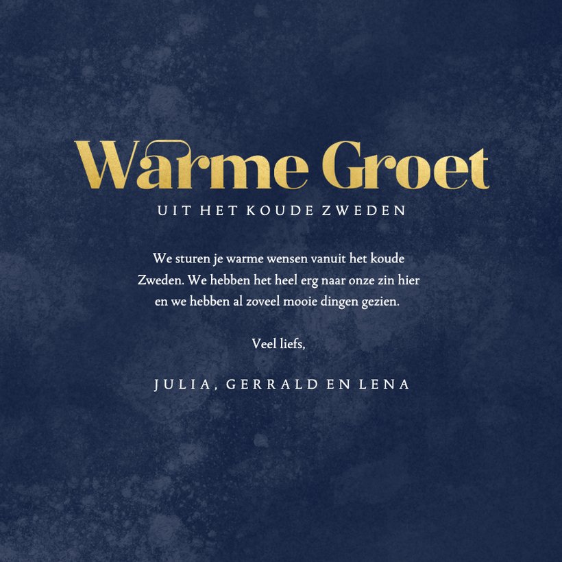 Vakantiekaart wintervakantie warme groet met | Kaartje2go