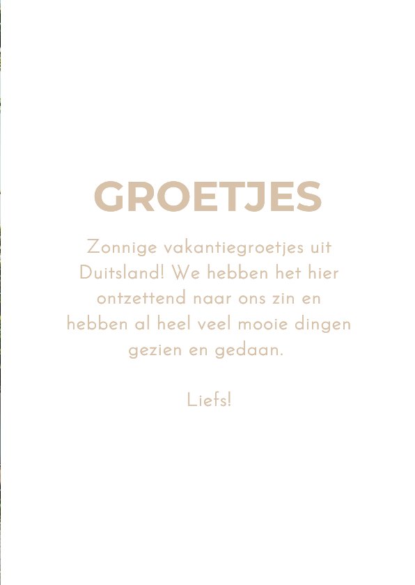 Vakantiekaartje groetjes uit Duitsland met | Kaartje2go
