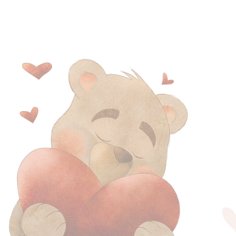 Valentijnskaart met beer'big hugs' en hart | Kaartje2go