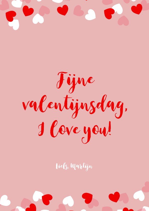 Valentijnskaart met kader van hartjes en foto | Kaartje2go