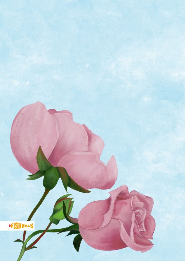 Valentijnskaart met roze rozen | Kaartje2go