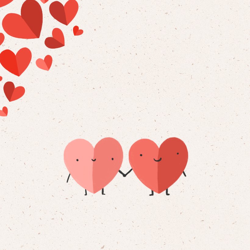 Valentijnskaart verliefde hartjes | Kaartje2go