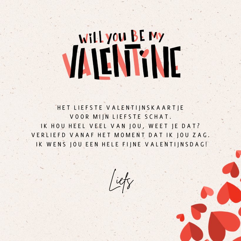 Valentijnskaart verliefde hartjes | Kaartje2go