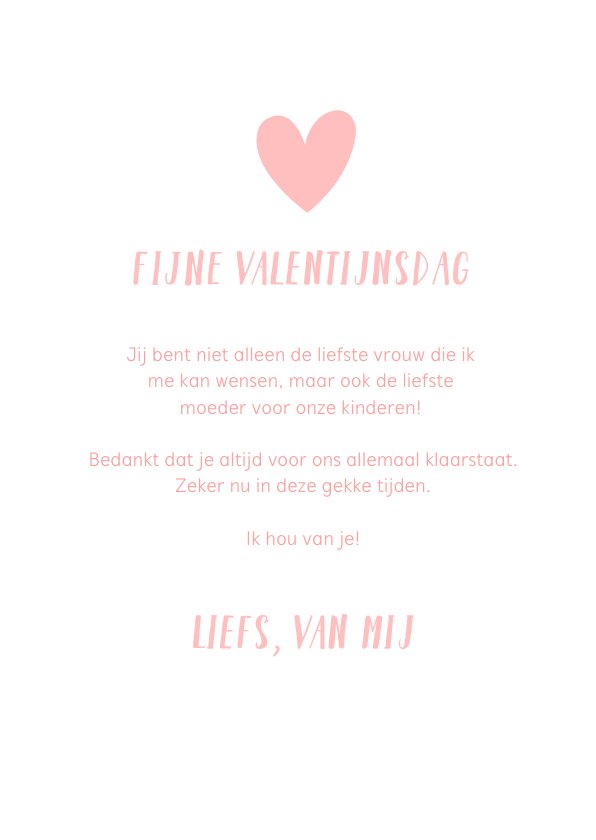 Valentijnskaart voor de liefste mama moeder van | Kaartje2go