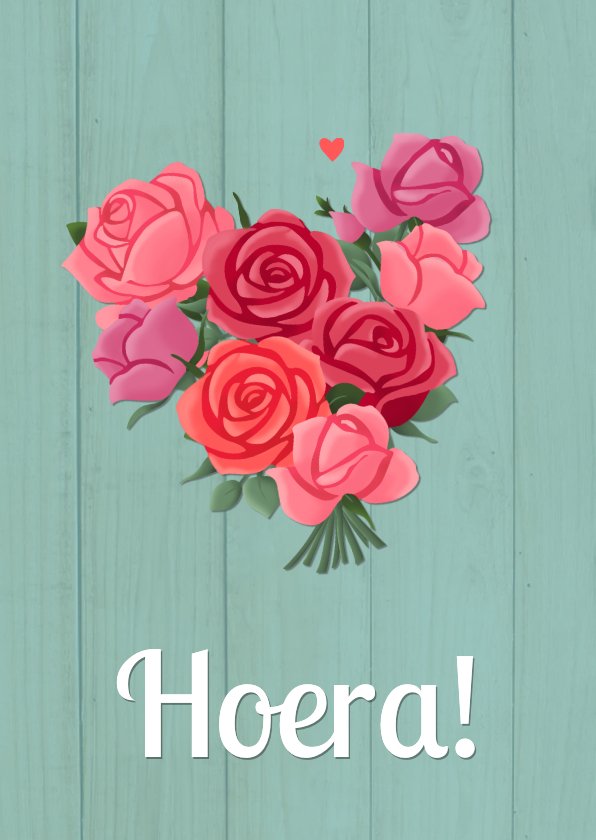Van hartjes gefeliciteerd rozen | Kaartje2go