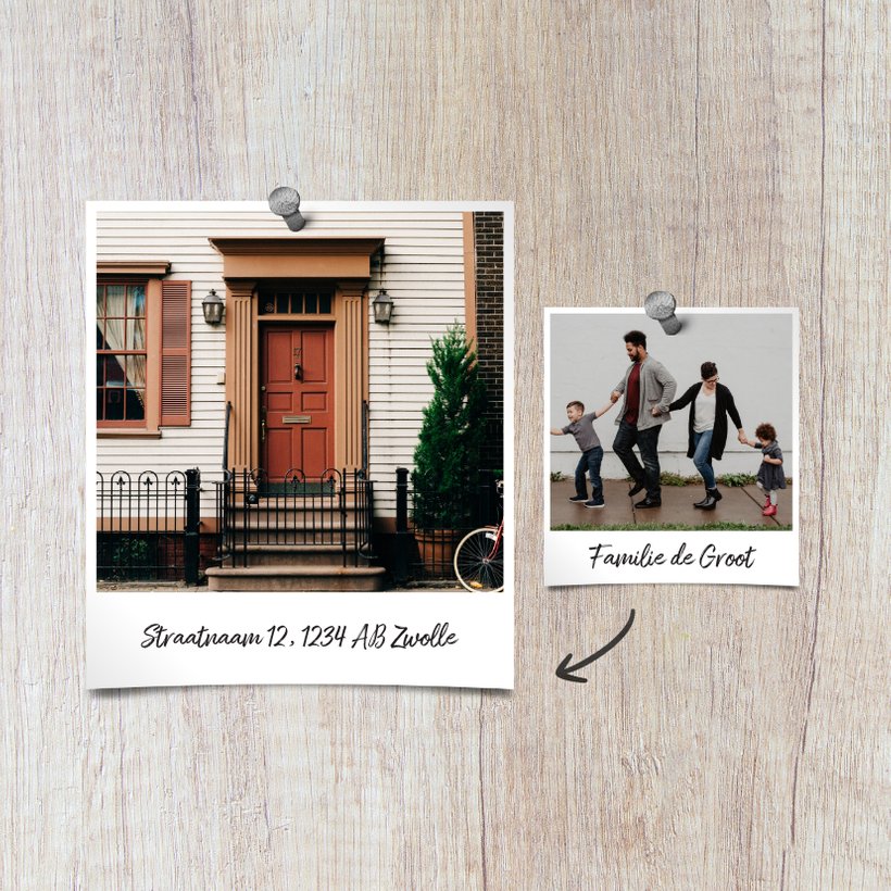 Verhuiskaart hout adreswijziging met foto's | Kaartje2go