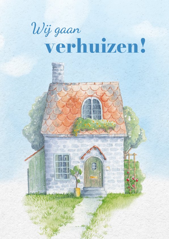 Verhuiskaart met illustratie van cottage | Kaartje2go